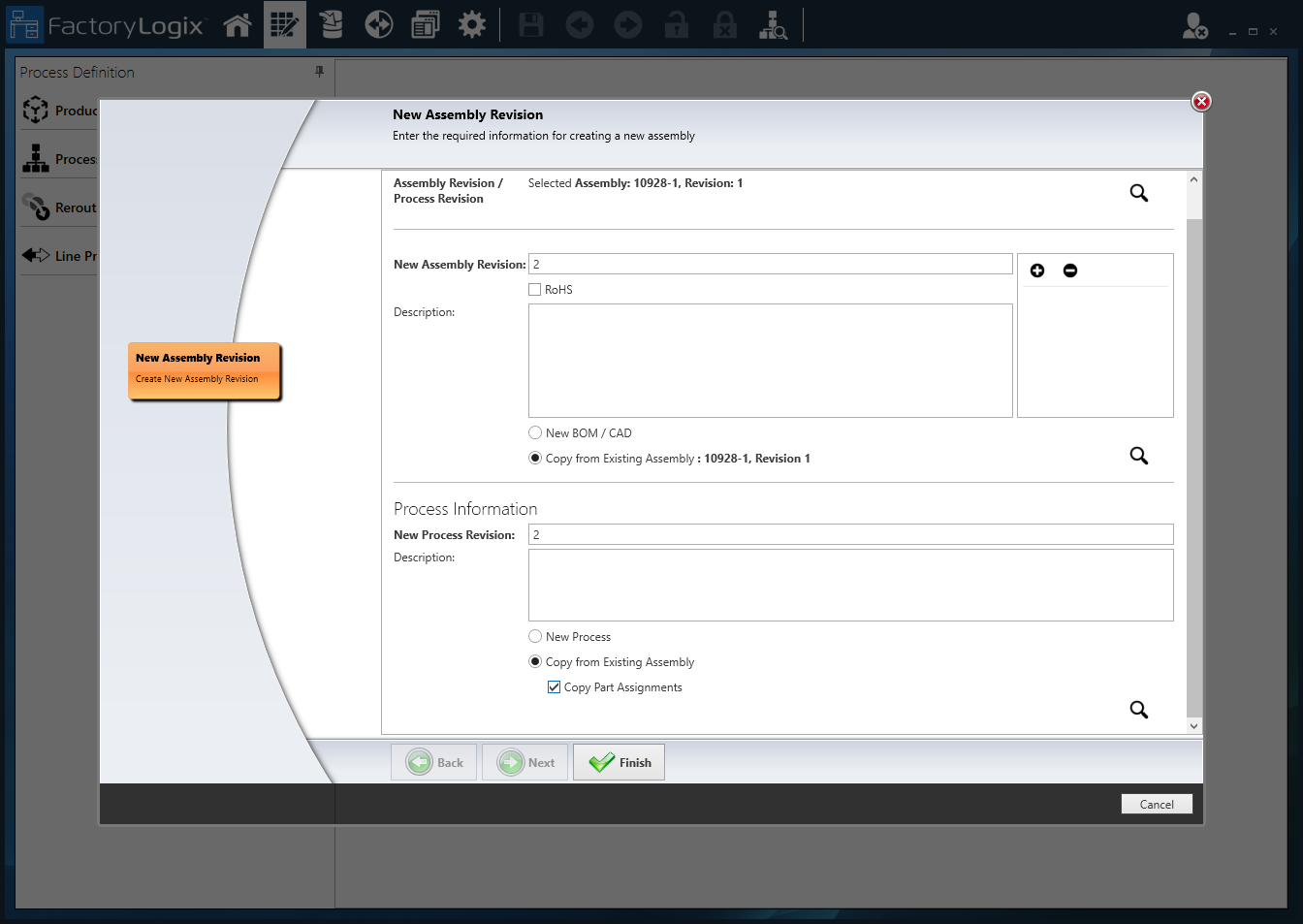 Create a new assembly revision