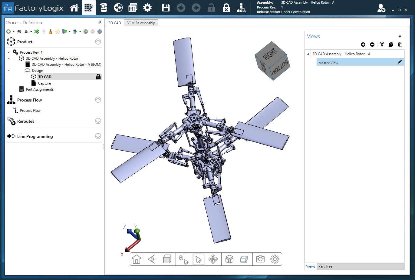 Zoom a 3D CAD assembly area